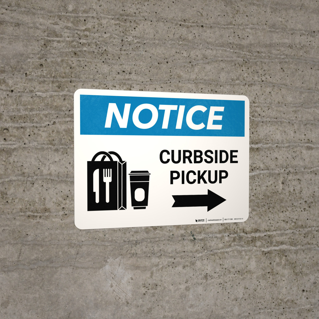Notice: Curbside Pickup Right with Icon Landscape - Wall Sign ...