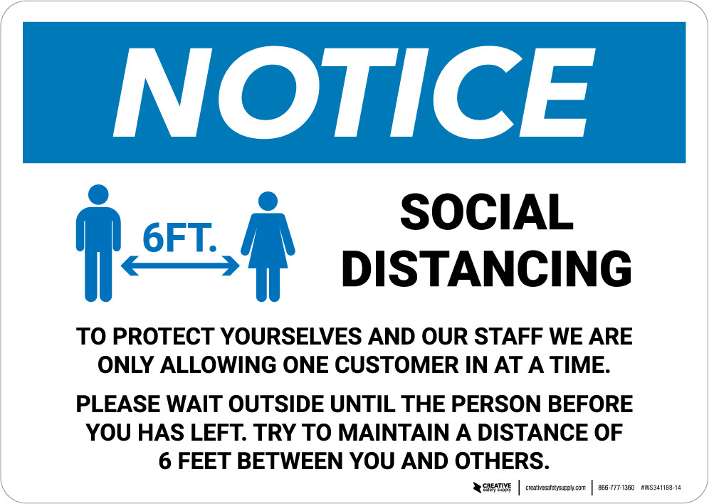 Notice: Social Distancing One Customer At A Time with Icon Landscape ...