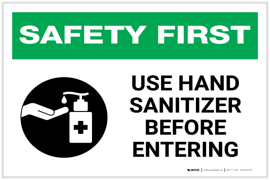 Safety First: Use Hand Sanitizer Before Entering with Icon Landscape ...