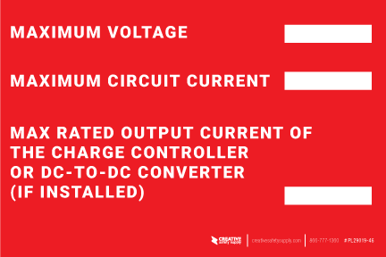 Maximum Voltage / Current Label | Creative Safety Supply