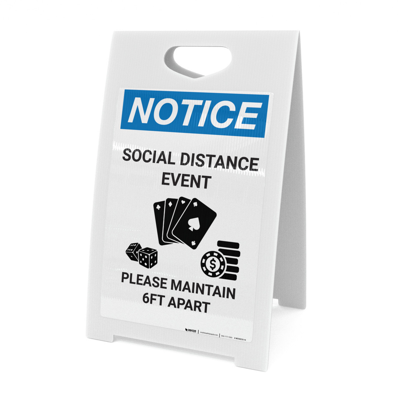 Notice: Social Distance Event - Please Maintain 6Ft Apart - A-Frame Sign