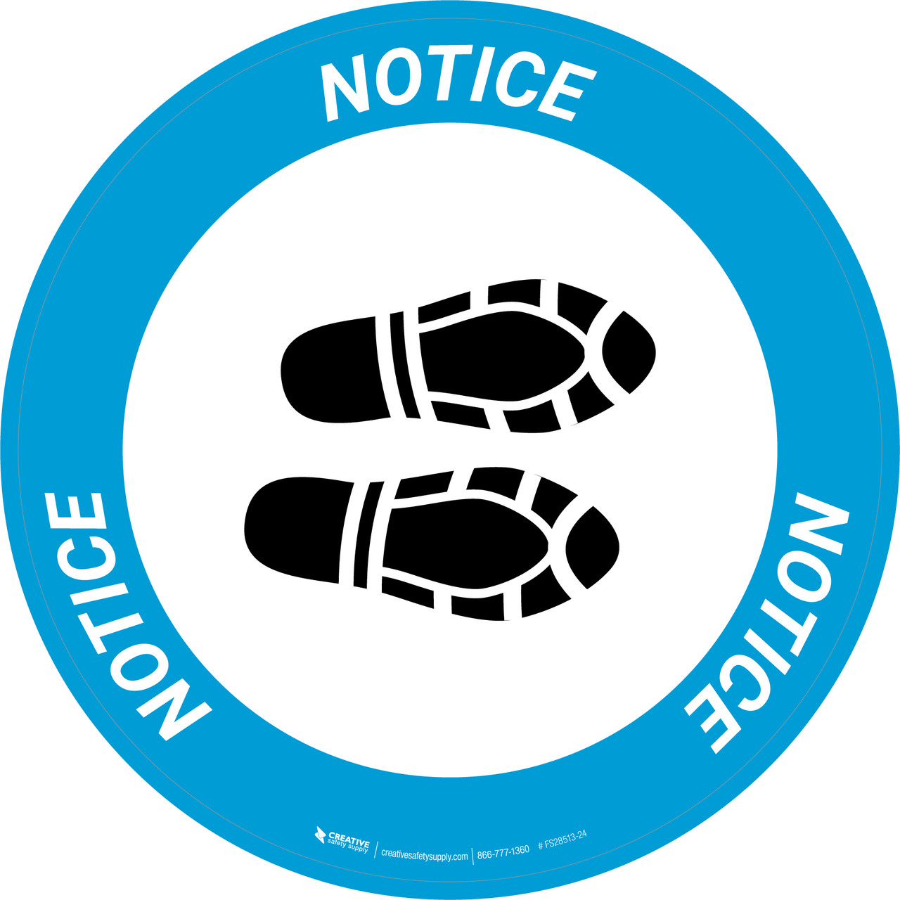 Notice: Shoe Print Right Circular - Floor Sign