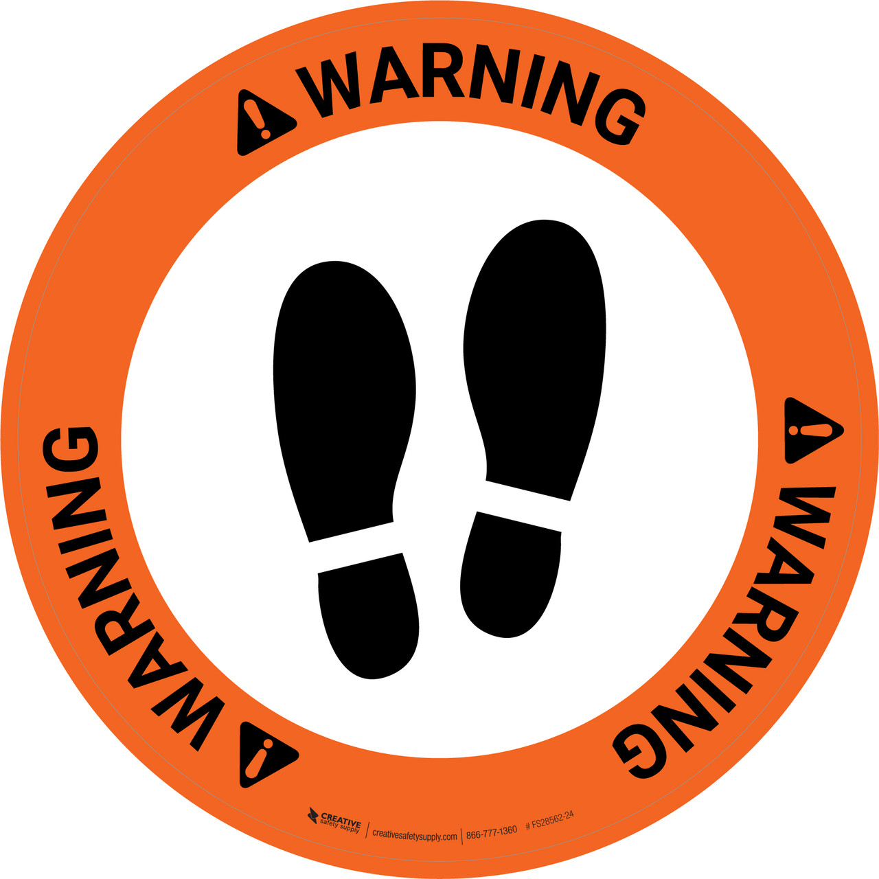 Warning: Shoe Print Up Circular v2 - Floor Sign | Creative Safety Supply