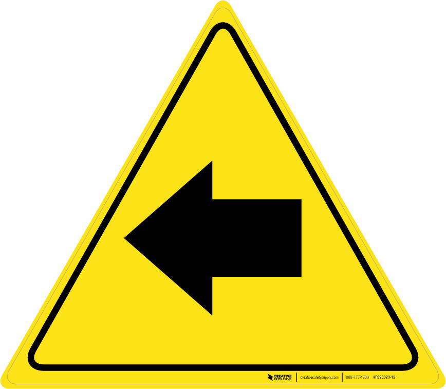 Left Arrow Triangle - Floor Sign