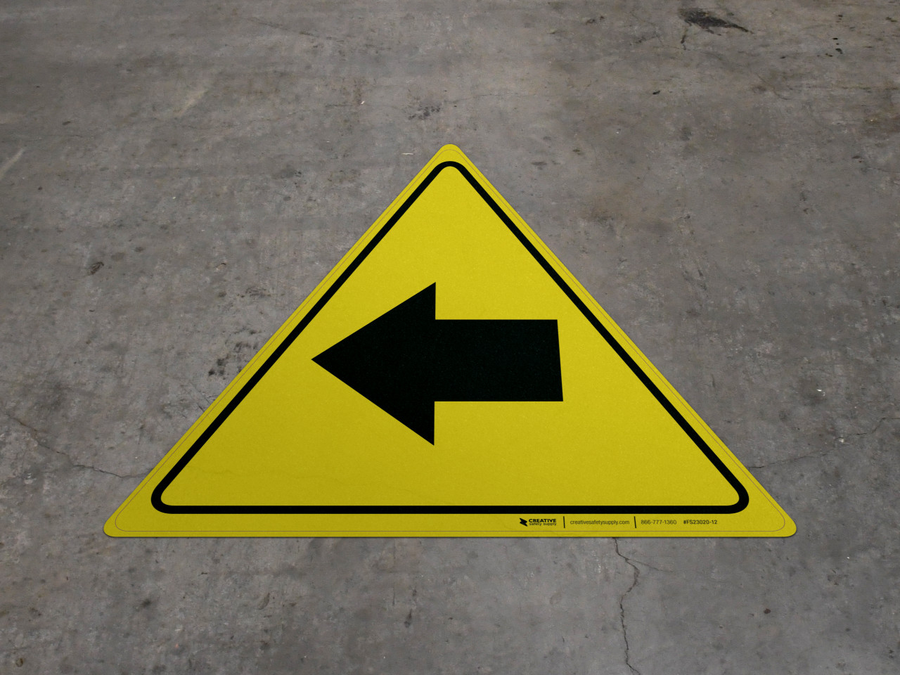 Left Arrow Triangle - Floor Sign