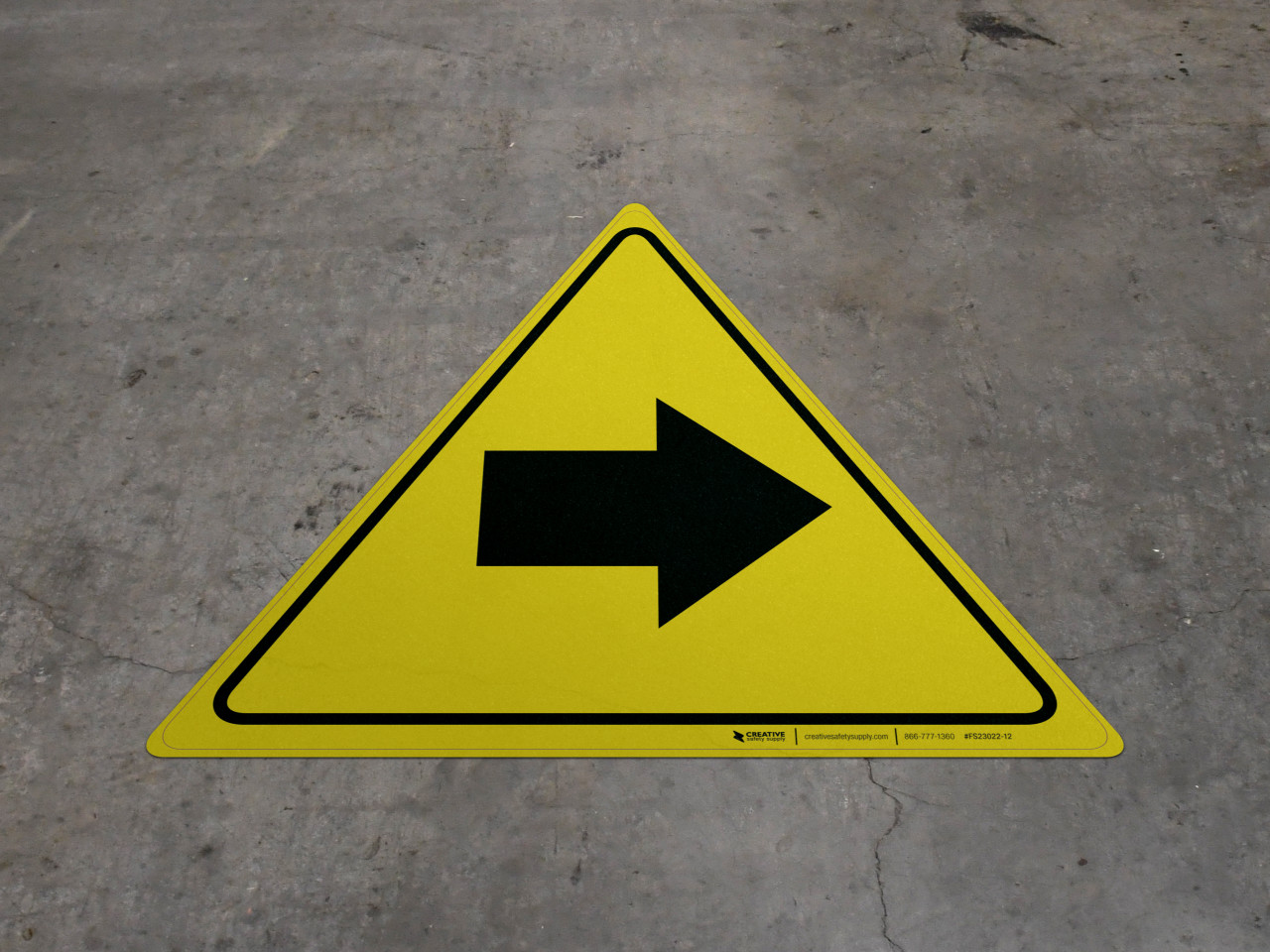 Right Arrow Triangle - Floor Sign | Creative Safety Supply