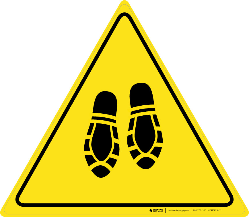 Shoe Print Down Triangle - Floor Sign | Creative Safety Supply