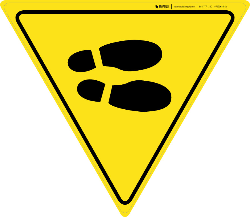 Shoe Print Right Yield v2 - Floor Sign | Creative Safety Supply