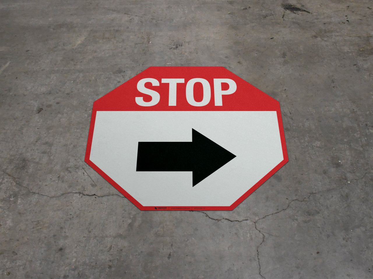 Stop Right Arrow - Floor Sign | Creative Safety Supply