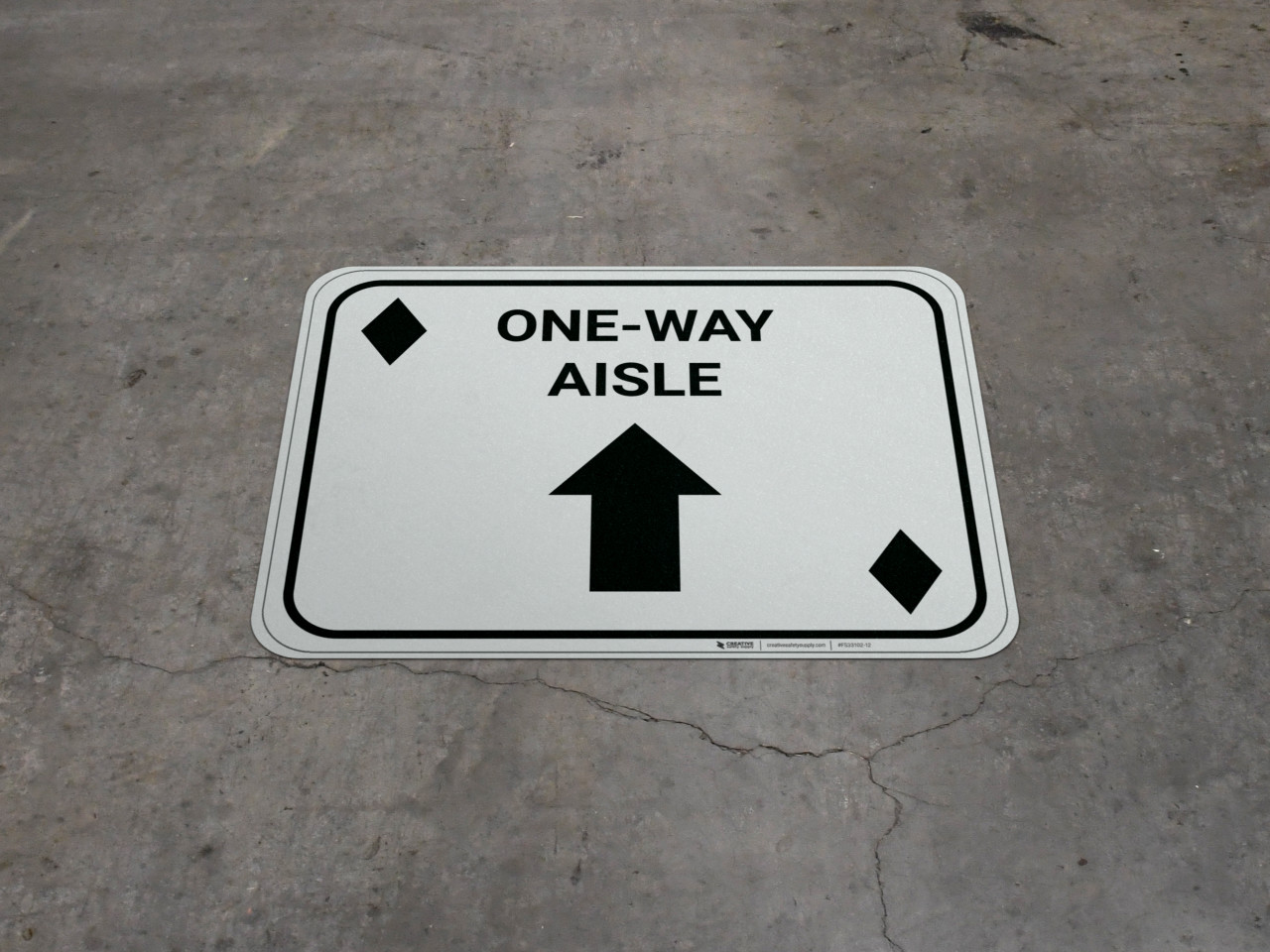 One Way Aisle Up Arrow Black Diamonds - Rectangle Casino - Floor Sign ...