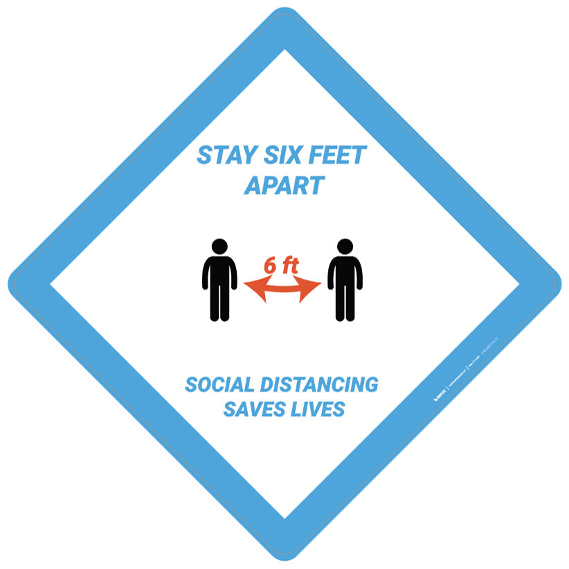 Stay 6Ft Aparts Social Distance Saves Lives - Placard Sign