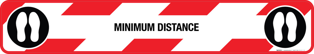 Minimum Distance - Feet- Social Distancing Strip