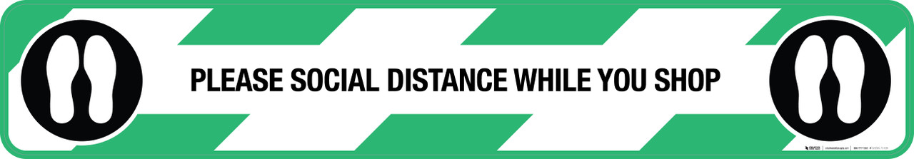 Please Social Distance While You Shop - Feet- Social Distancing Strip