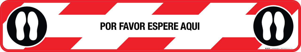 Por Favor Espere Aqui - Feet- Social Distancing Strip | Creative Safety ...