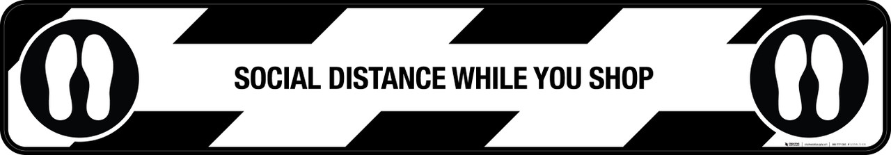 Social Distance While You Shop - Feet- Social Distancing Strip