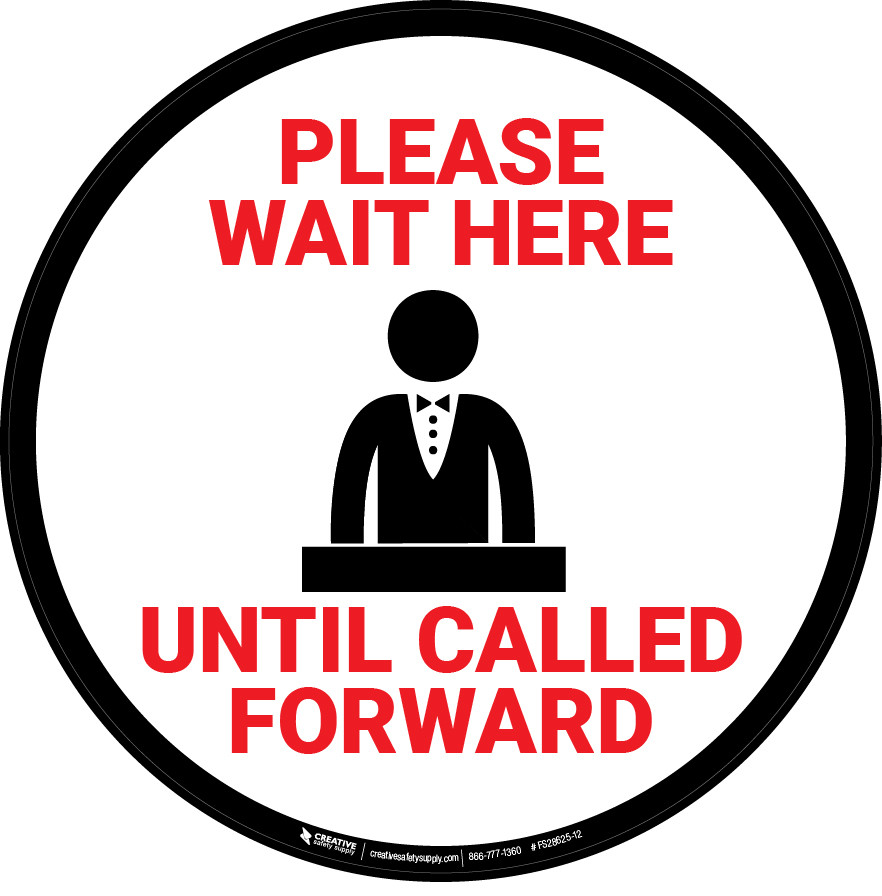 Please Wait Until Called Forward with Casino Cashier Icon - Floor Sign