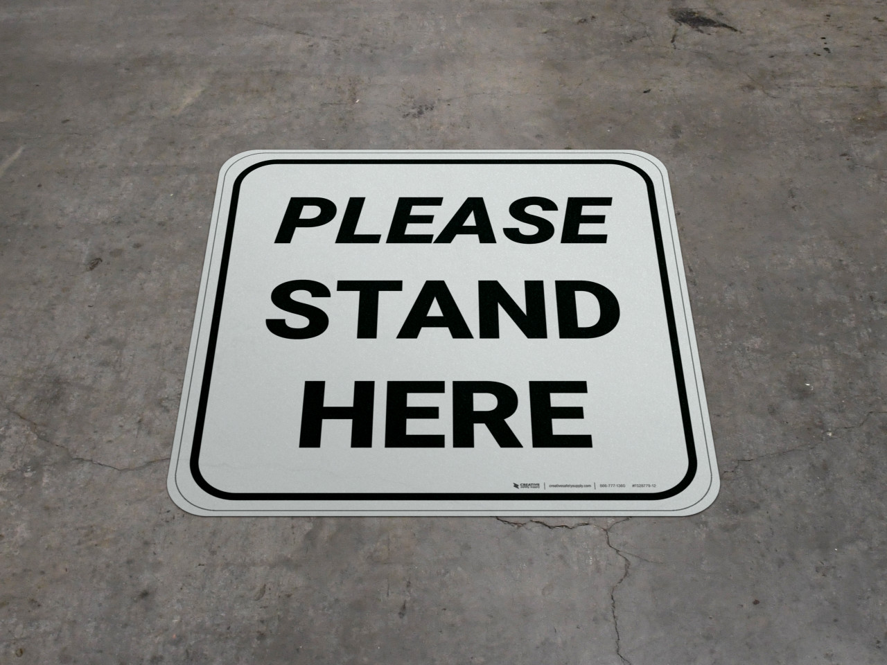 Please Stand Here Square - Floor Sign