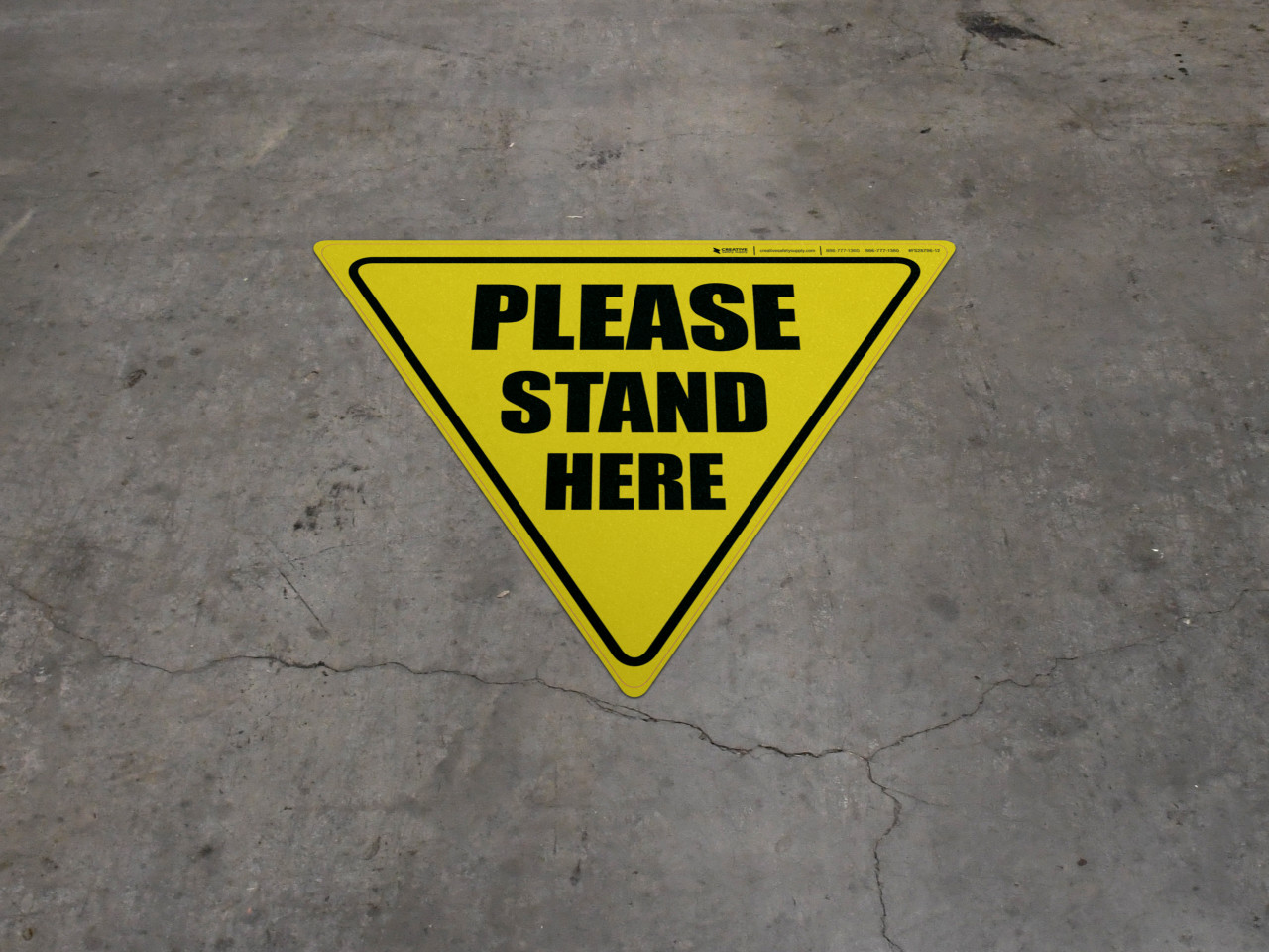 Please Stand Here Yield - Floor Sign | Creative Safety Supply