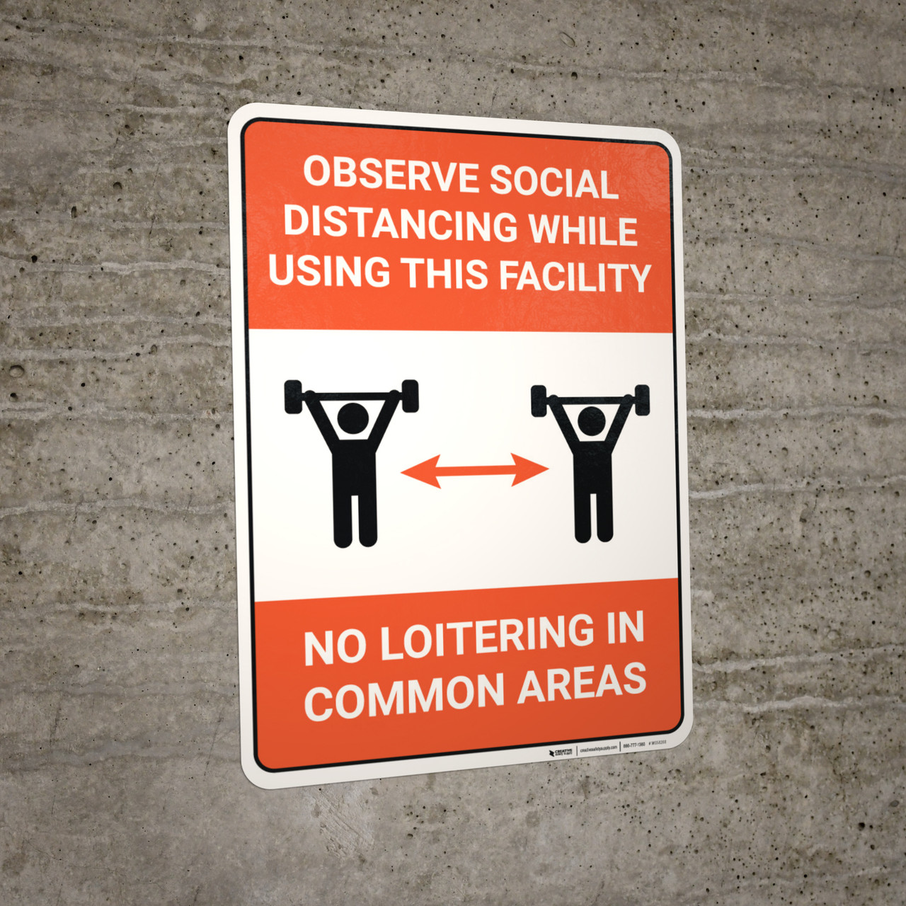 Observe Social Distancing - No Loitering in Common Areas - Wall Sign