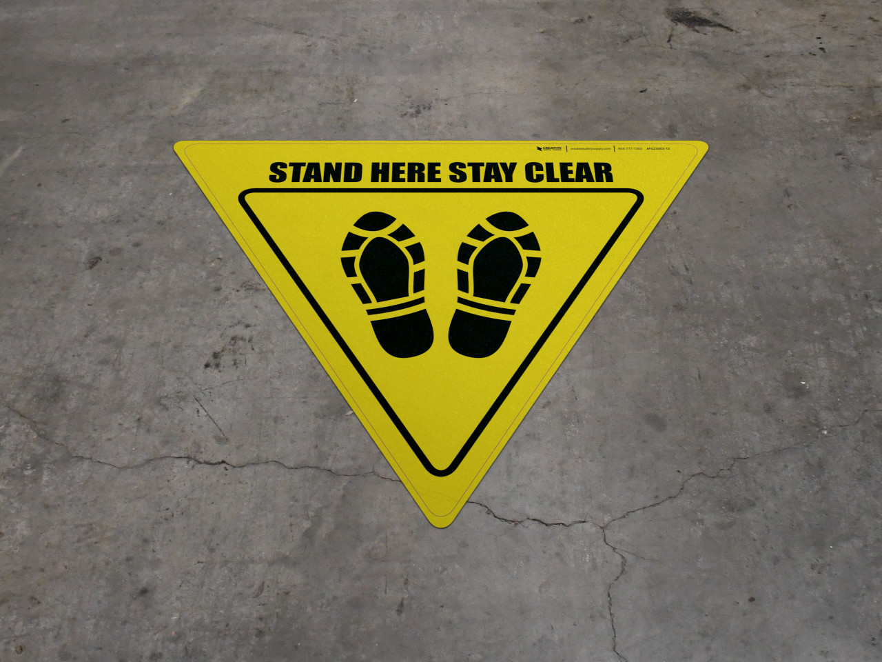 Stand Here Stay Clear Shoe Prints Yield - Floor Sign | Creative Safety ...