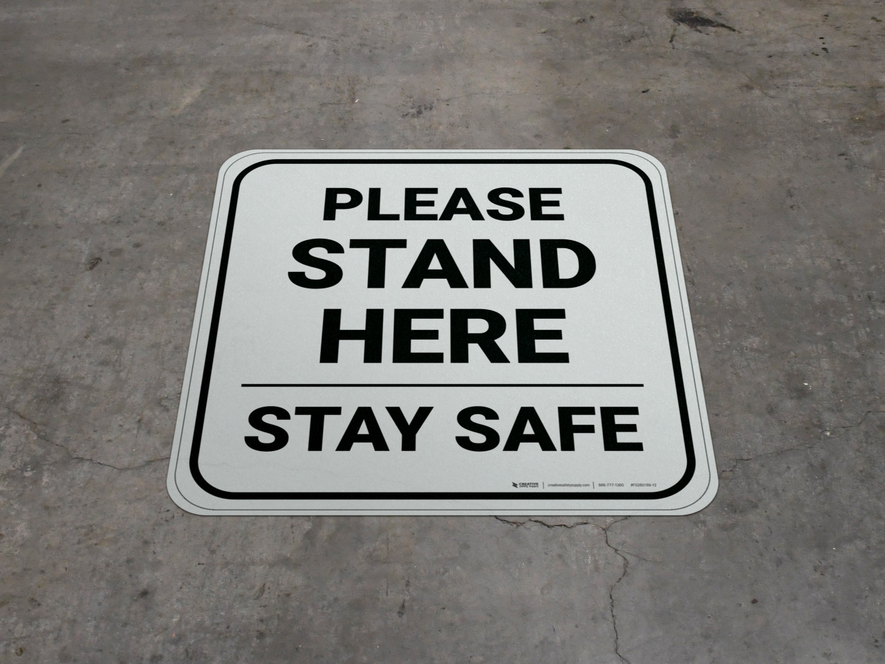 Please Stand Here Stay Safe Square - Floor Sign