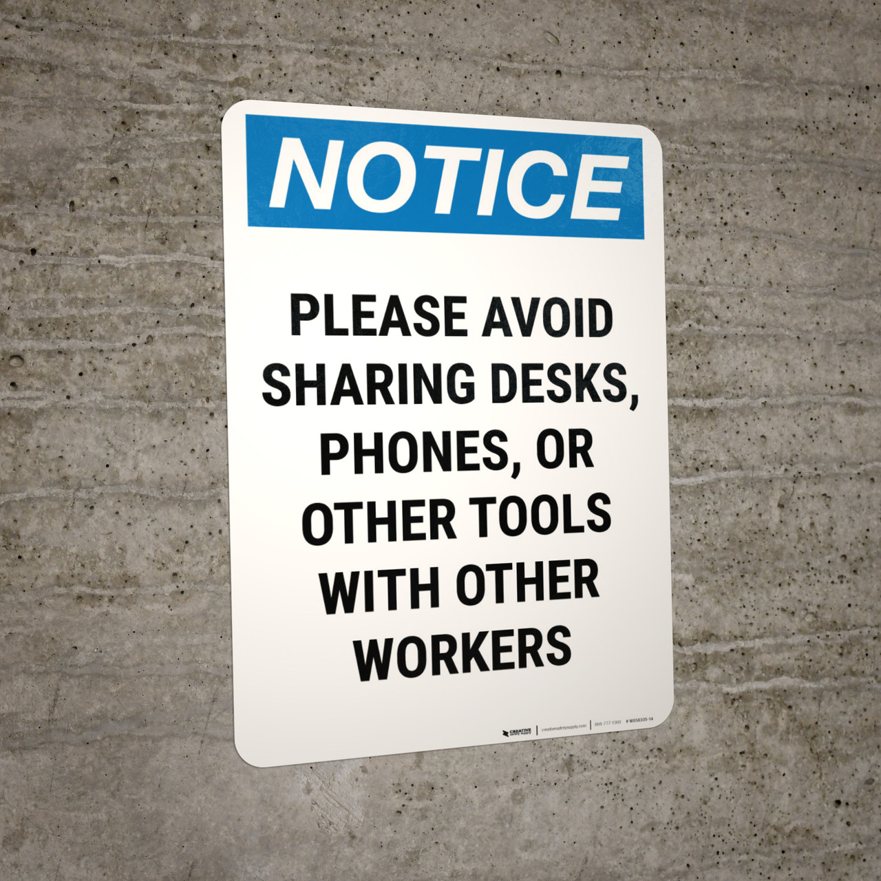 Notice: Please Avoid Sharing Portrait - Wall Sign