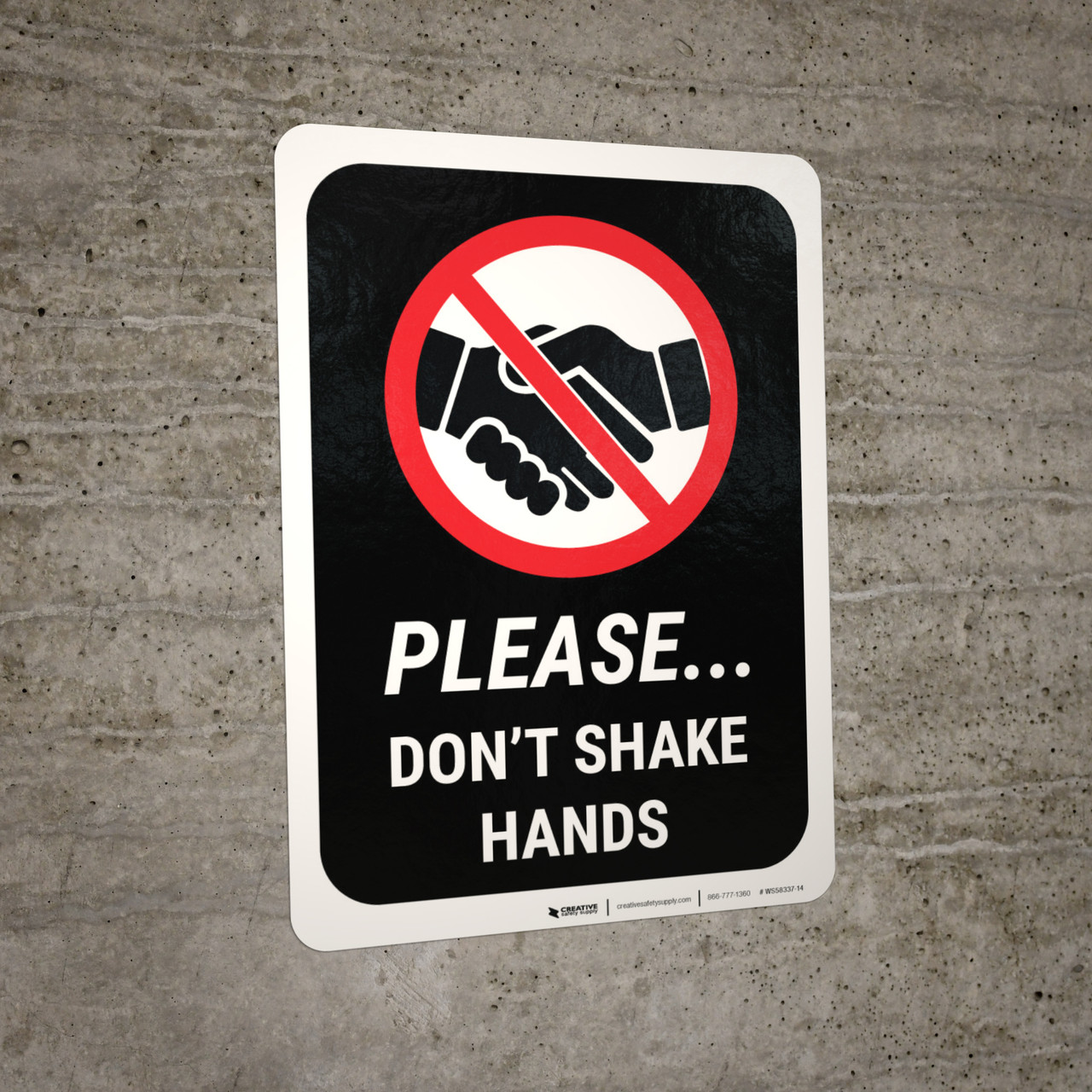 Please Don't Shake Hands Portrait - Wall Sign