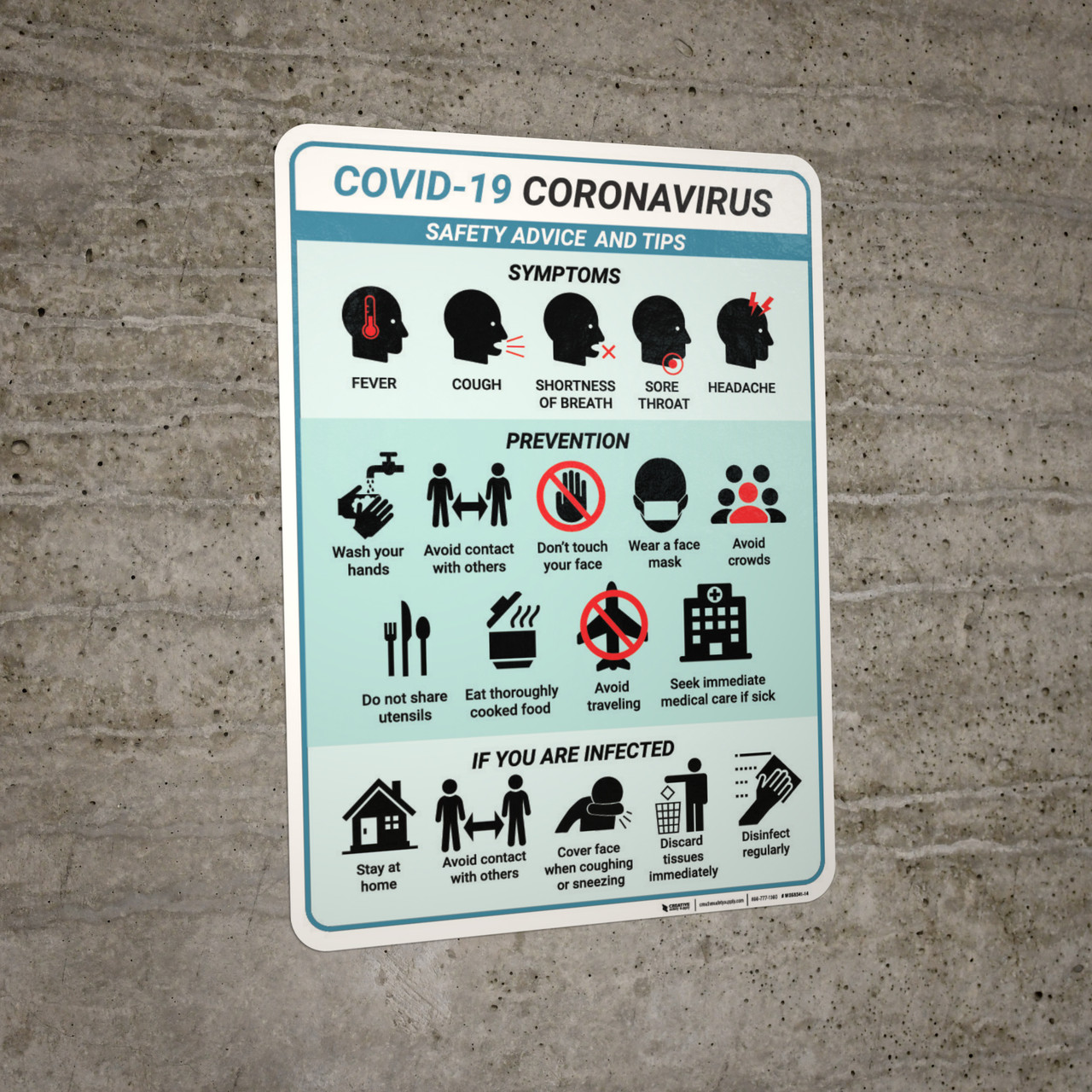 Safety Advice and Tips Coronavirus Multi-sign - Wall Sign