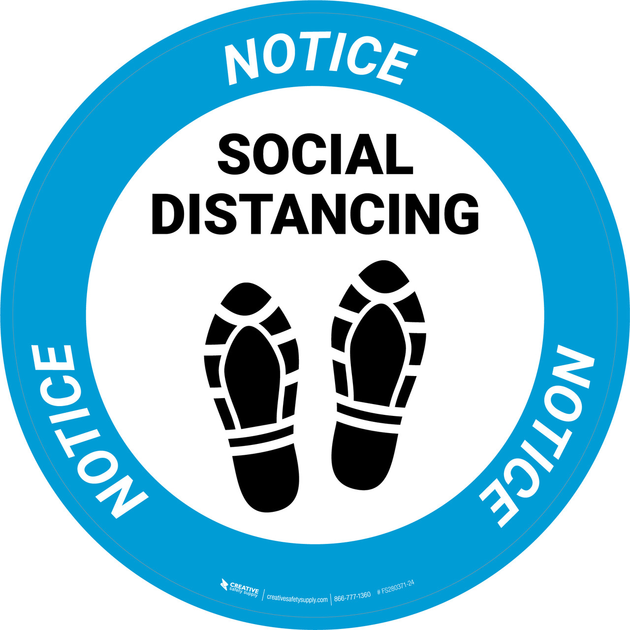 Notice: Social Distancing Please Stand In The Frame - Circular - Floor ...