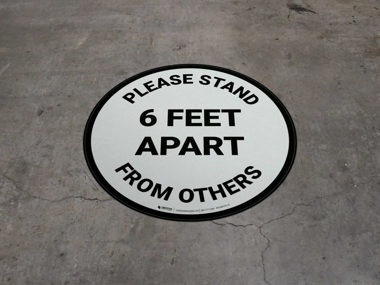 Please Stand 6 Feet Apart From Others - Circular - Floor Sign
