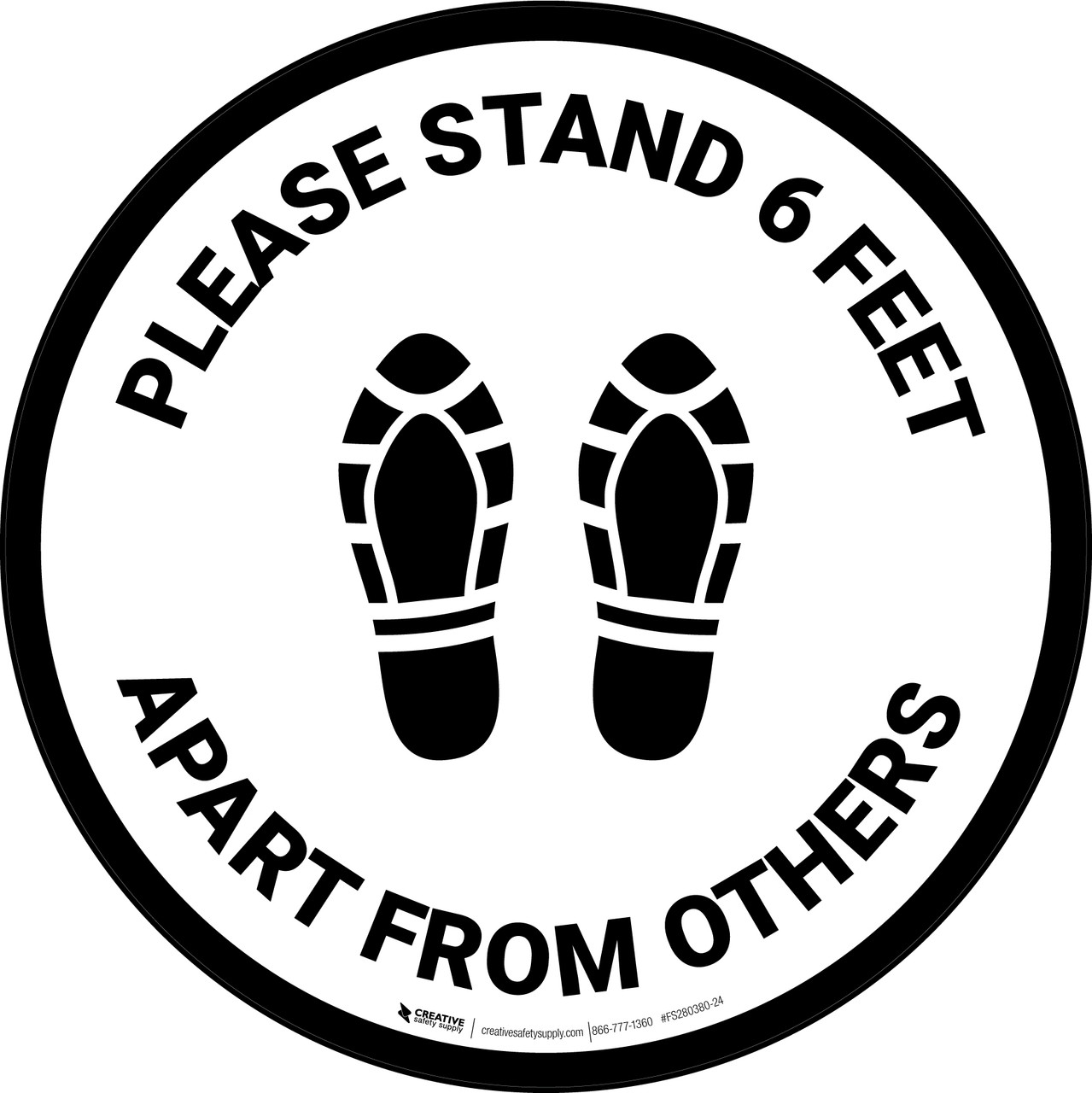 Please Stand 6 Feet Apart From Others Shoe Prints - Circular - Floor ...