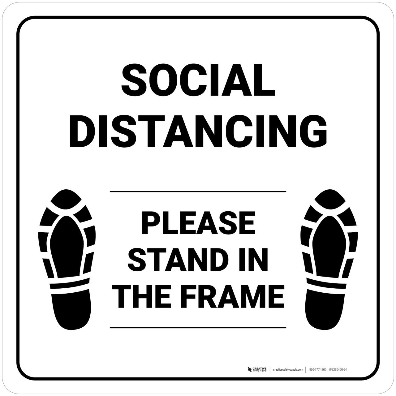 Social Distancing Please Stand In The Frame Shoe Prints Square ...