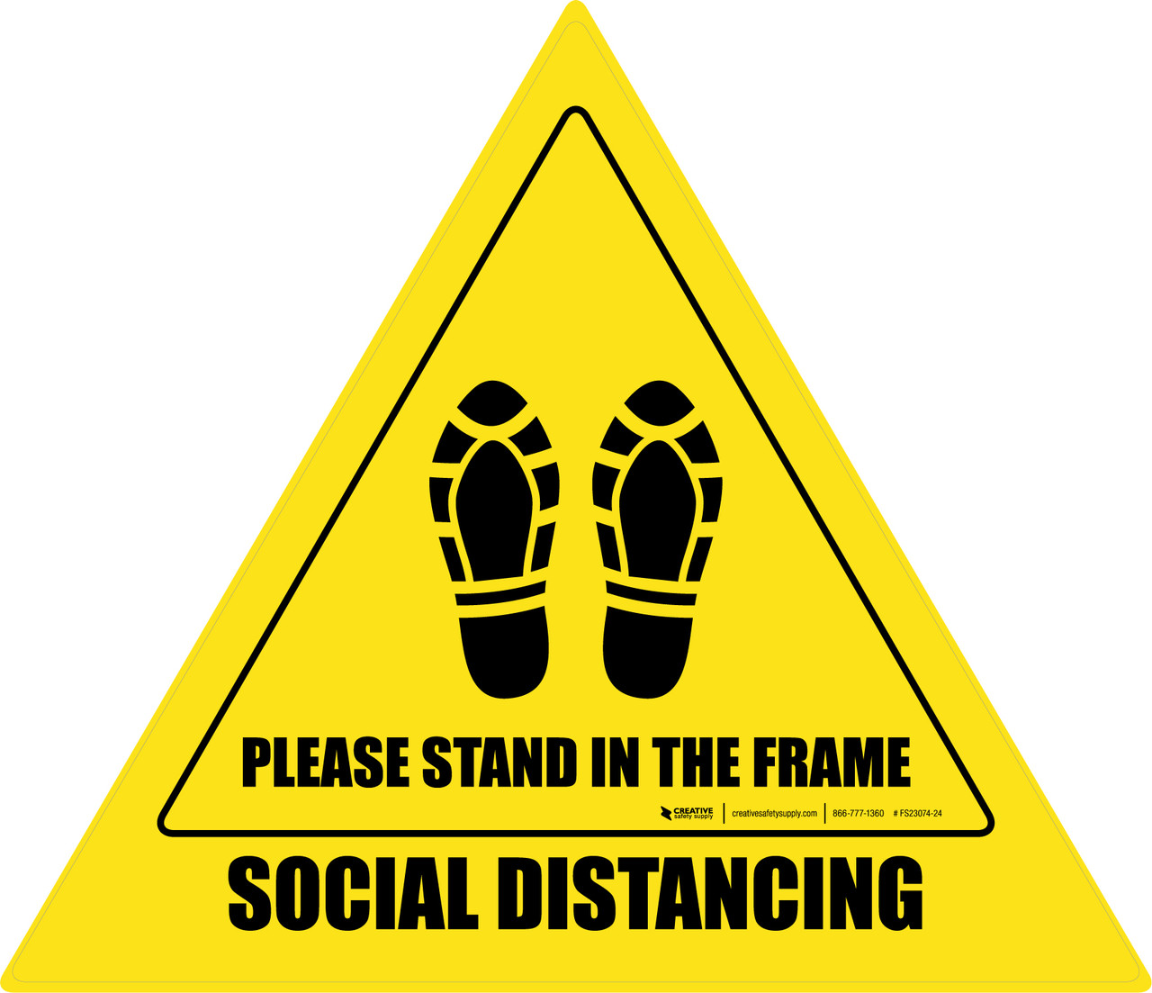 Social Distancing Please Stand In The Frame Shoe Prints Triangle