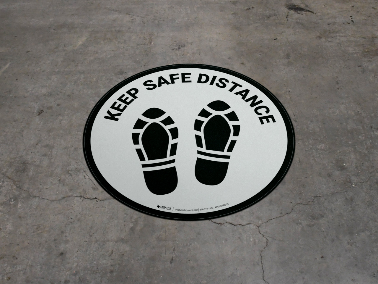 Keep Safe Distance Shoe Prints Circular - Floor Sign | Creative Safety ...