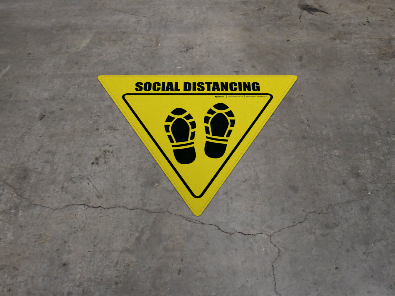 Social Distancing Shoe Prints Yield - Floor Sign | Creative Safety Supply