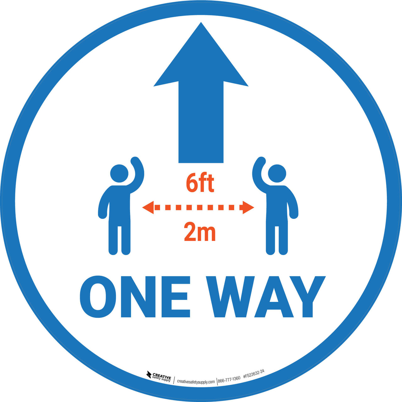 One Way Sign Icon Blue - Floor Sign