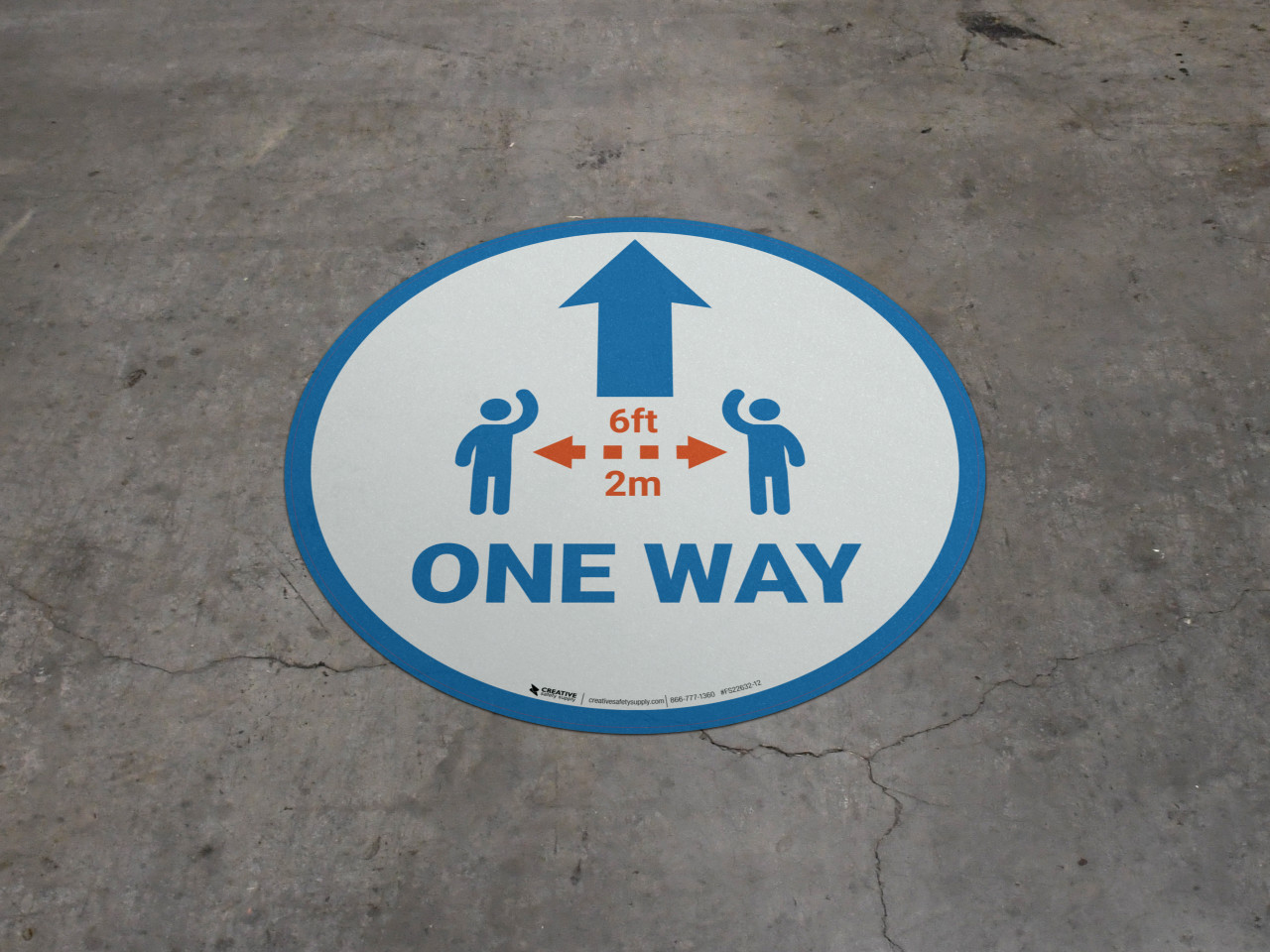 One Way Sign Icon Blue - Floor Sign
