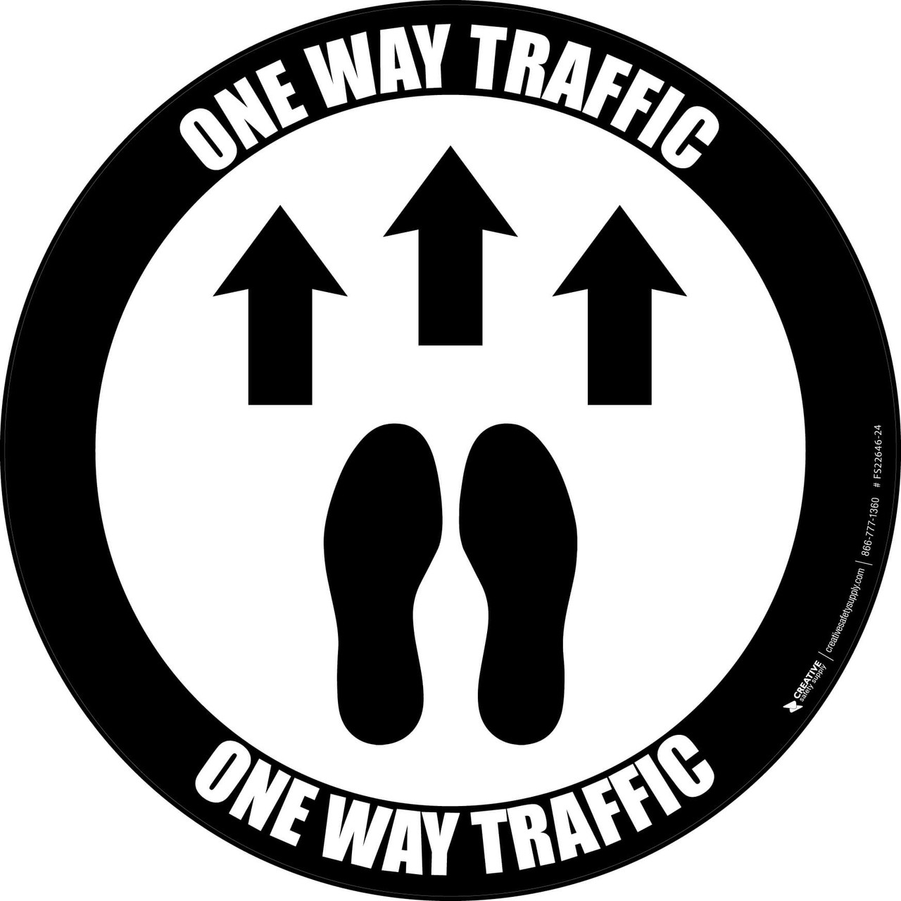 One Way Traffic - Feet - Floor Sign