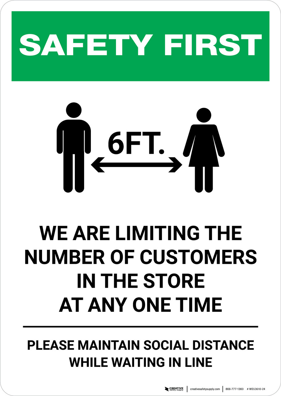 Safety First: Limiting Number Of Customers In Store with Icon Portrait ...