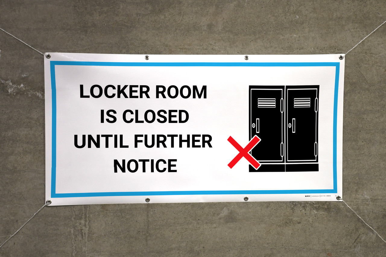 Locker Room Is Closed Until Further Notice with Icon - Banner