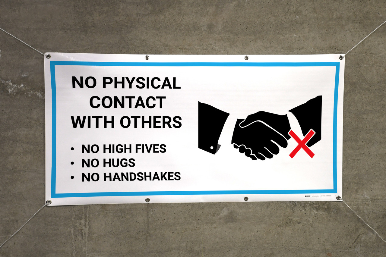No Physical Contact With Others with Icon - Banner
