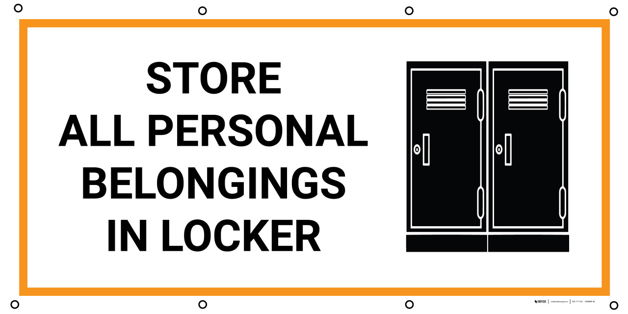 Store All Personal Belongings In Locker with Icon - Banner
