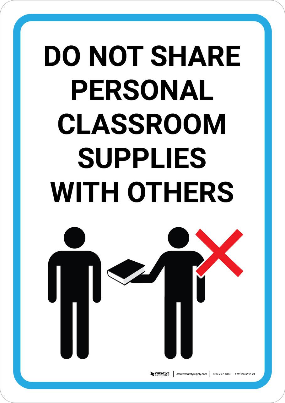 Do Not Share Personal Classroom Supplies With Others with Icon Portrait ...