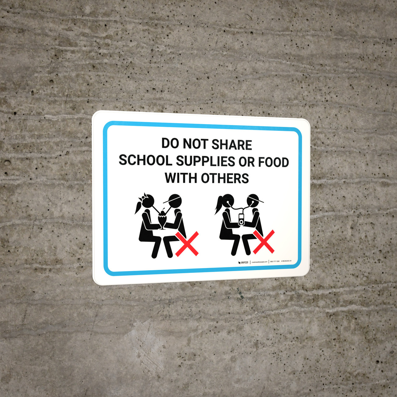 Do Not Share School Supplies Or Food With Others with Icon Landscape ...