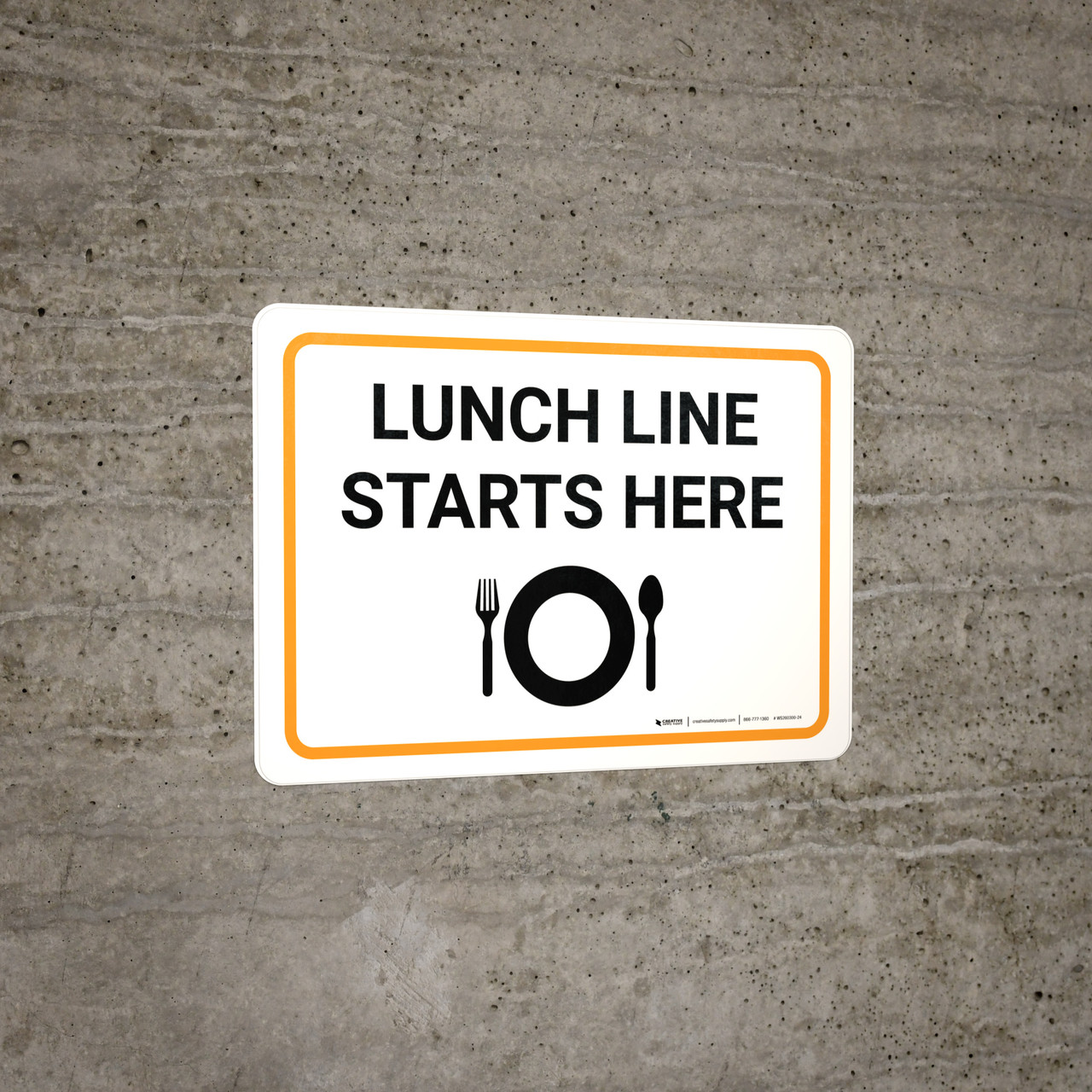 Lunch Line Starts Here with Icon Landscape - Wall Sign