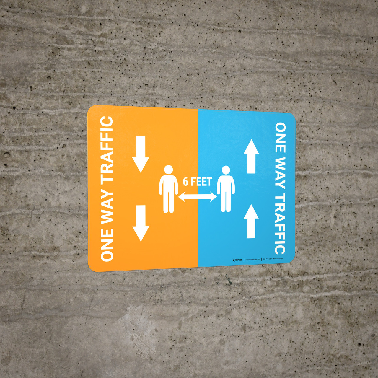 One Way Traffic with Icons Landscape - Wall Sign