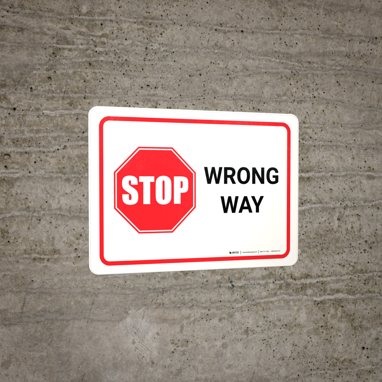Stop Wrong Way Landscape - Wall Sign