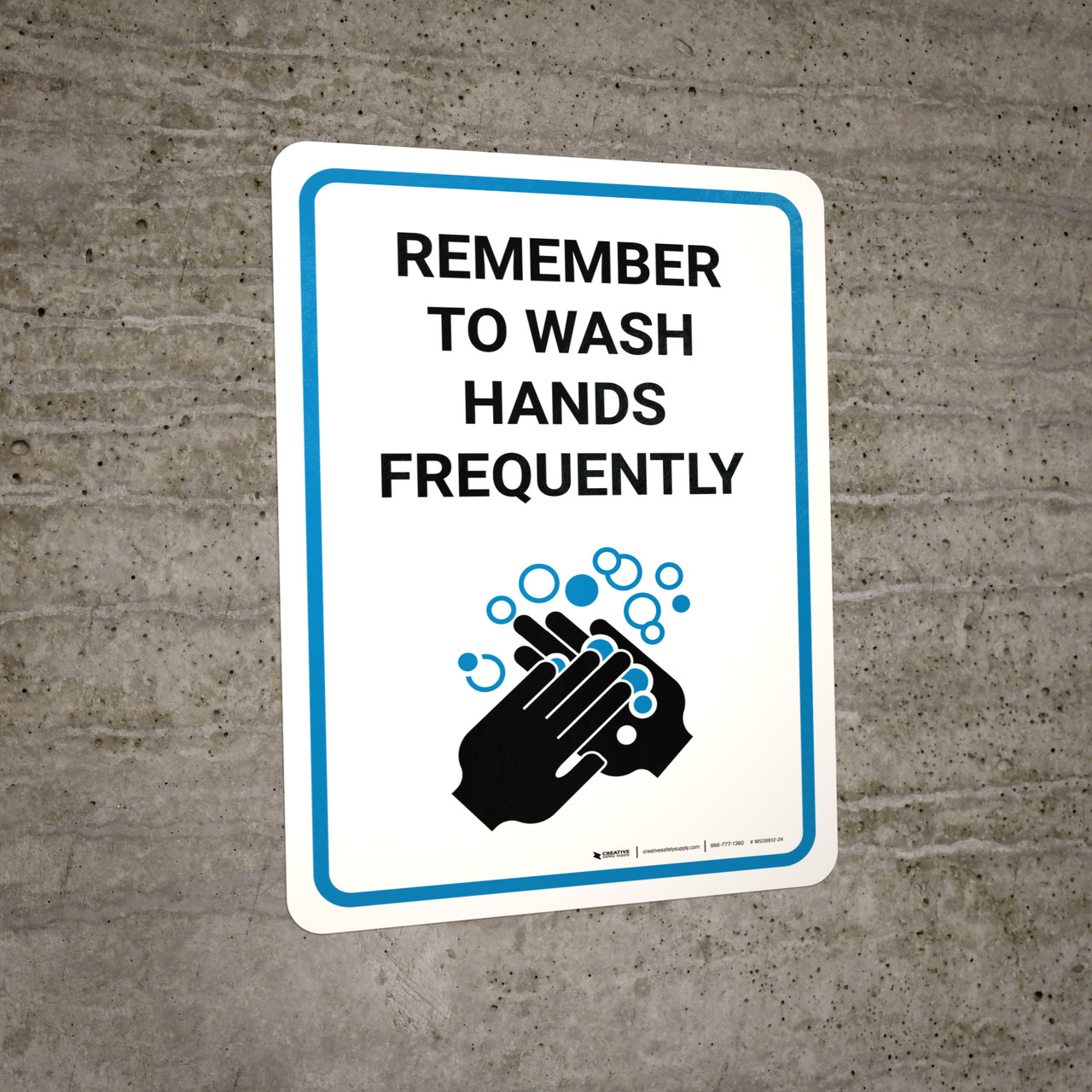 Remember to Wash Hands Frequently with Icon Portrait - Wall Sign