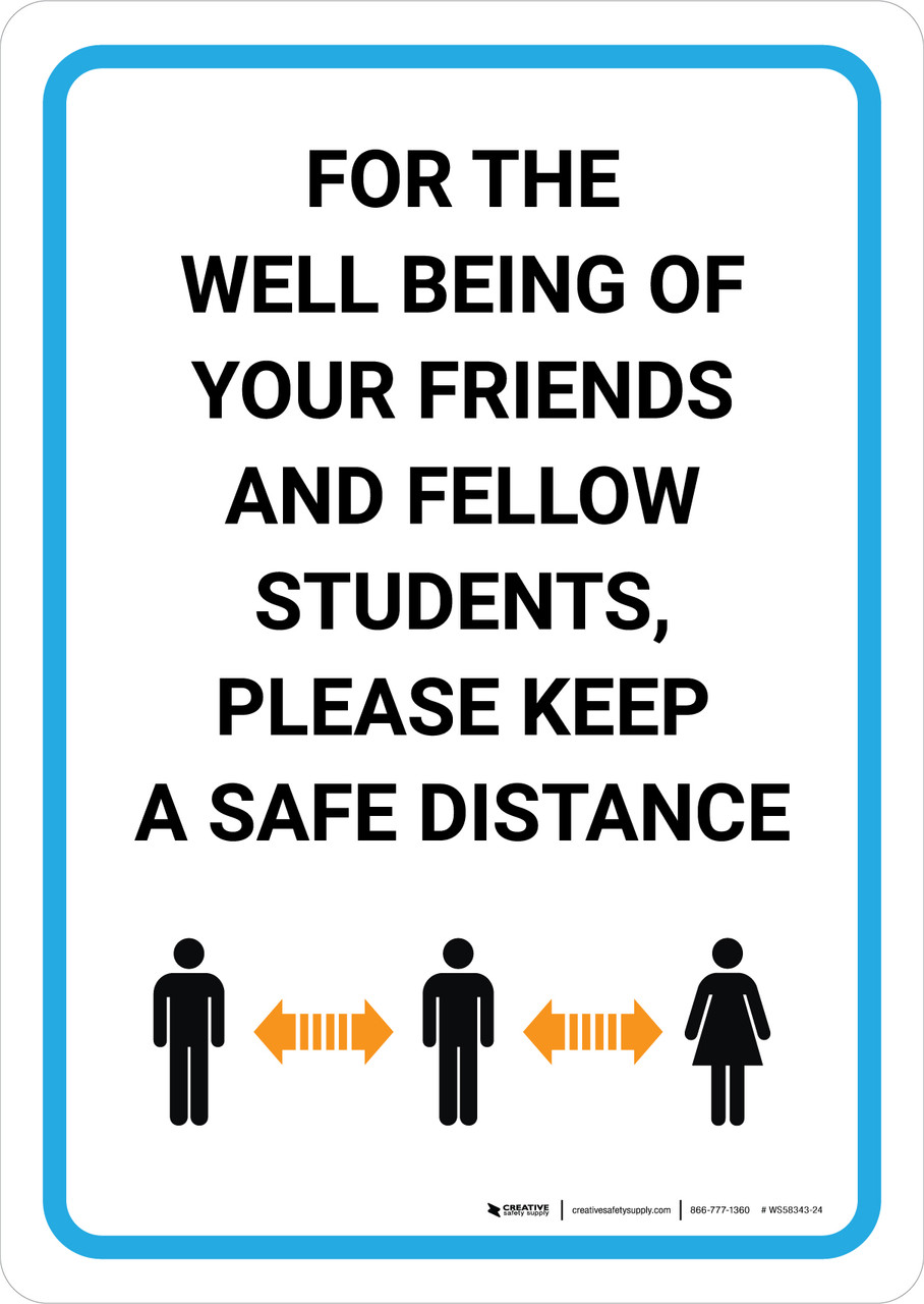 For The Well Being Of Students Keep A Safe Distance with Icon Portrait ...