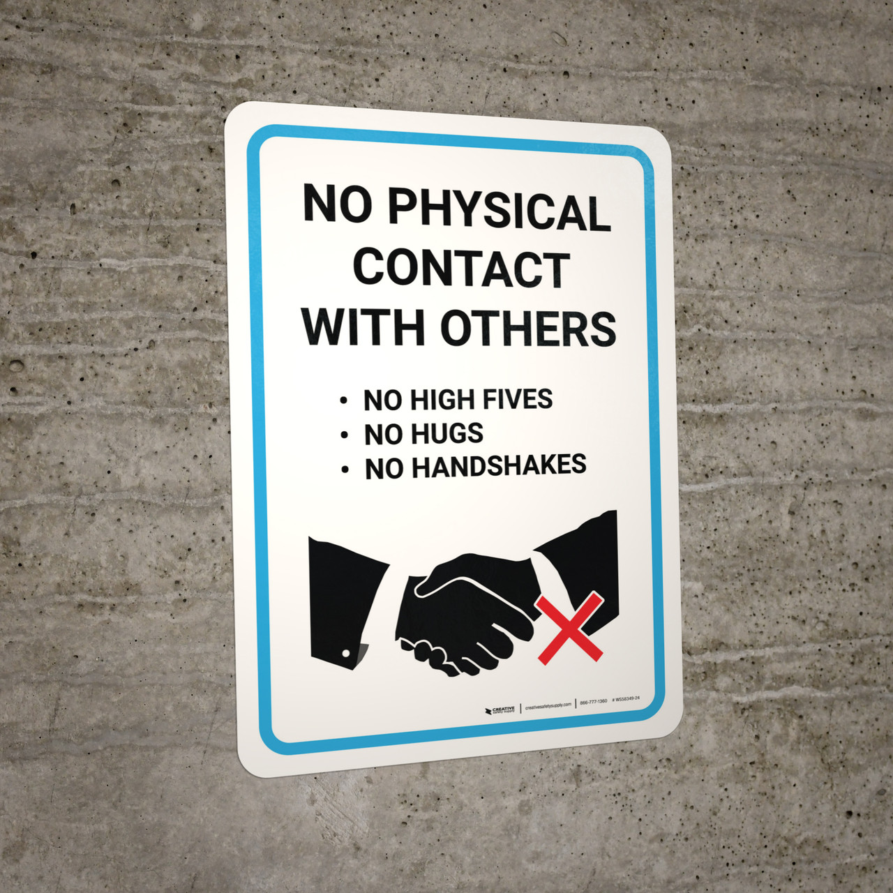 No Physical Contact With Others with Icon Portrait - Wall Sign